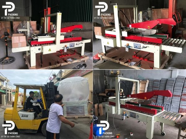Máy dán thùng carton tự động gập nắp TP-MDT AT01 khổ thùng 50x50cm